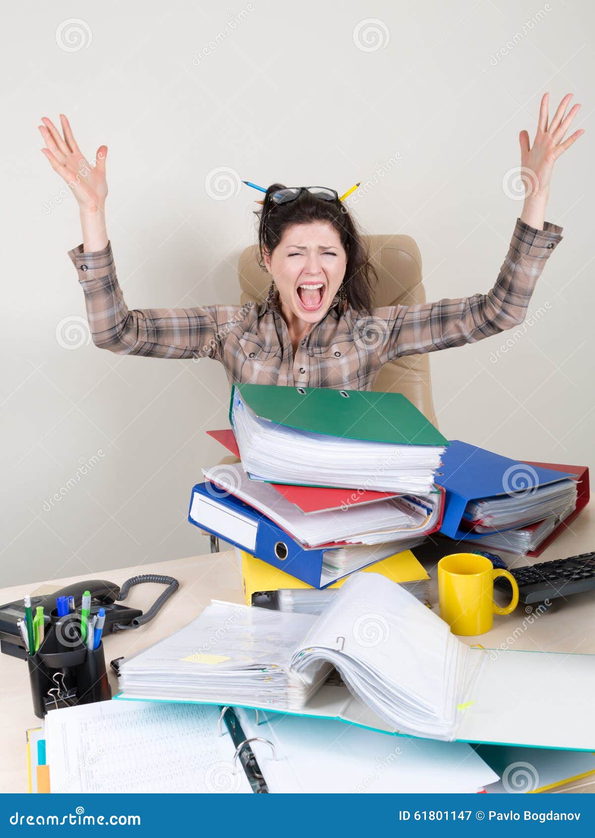 A Lot of Work for Clerk in Office Stock Image - Image of business ...