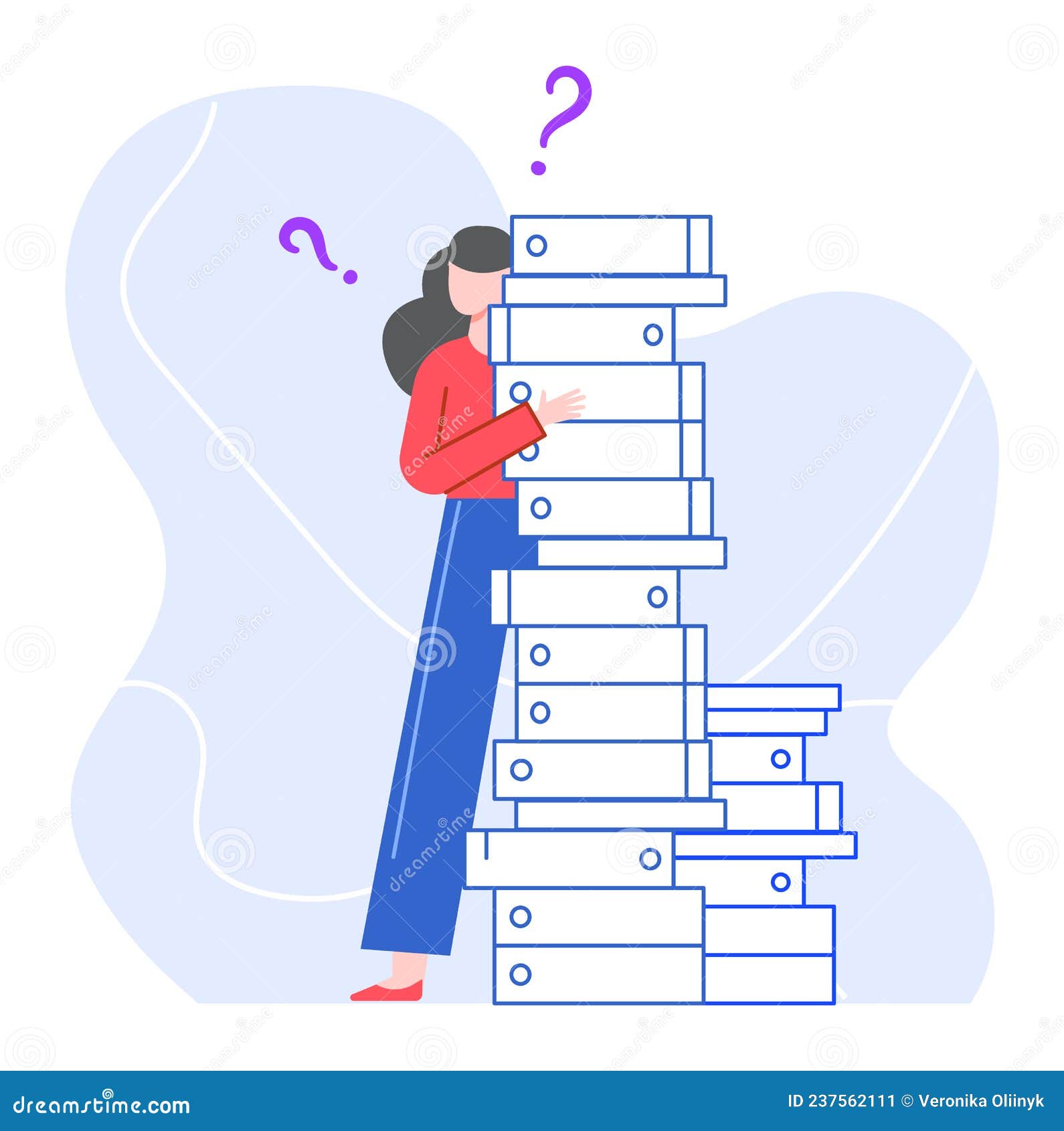 Lot of Work, Pile Documents and Tired Worker Stock Vector ...