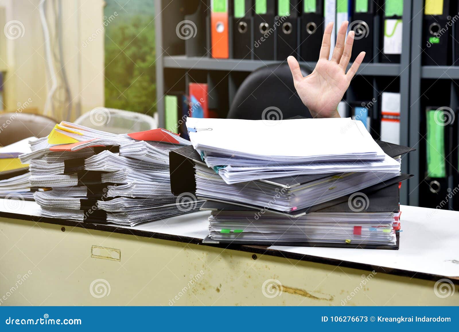 Lot of Work, Stacks of Document Paper and Files Folder Stock Image ...