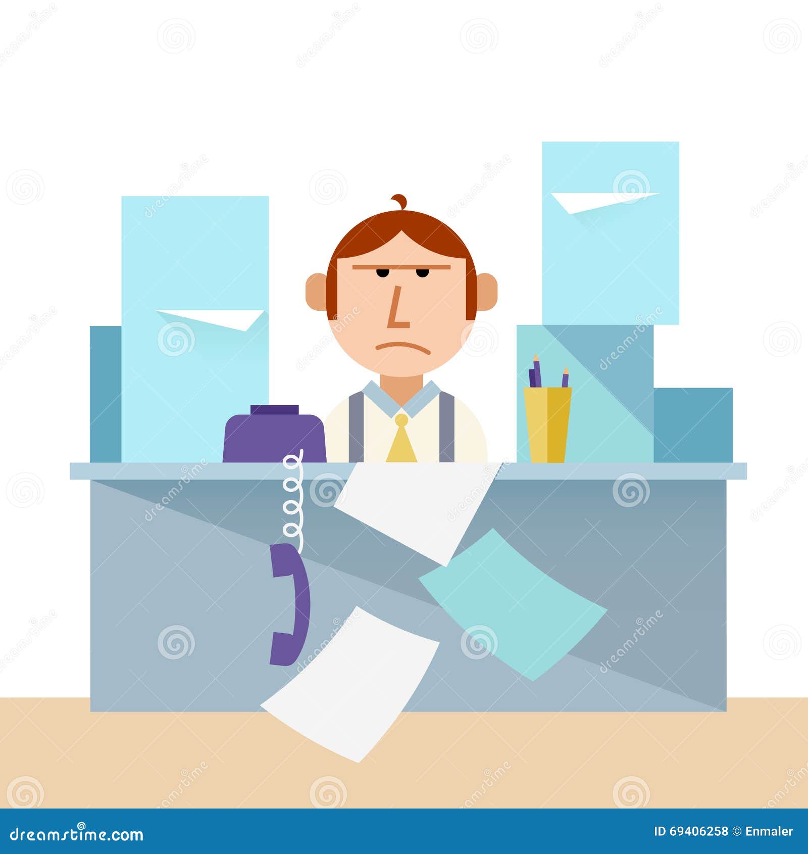 Lot of work stock vector. Illustration of crazy, illustrations - 69406258