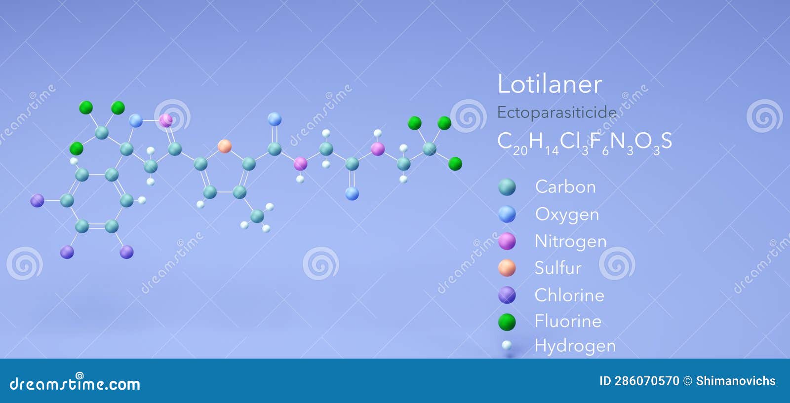 Lotilaner Molecule, Molecular Structures, Isoxazoline Ectoparasiticide ...