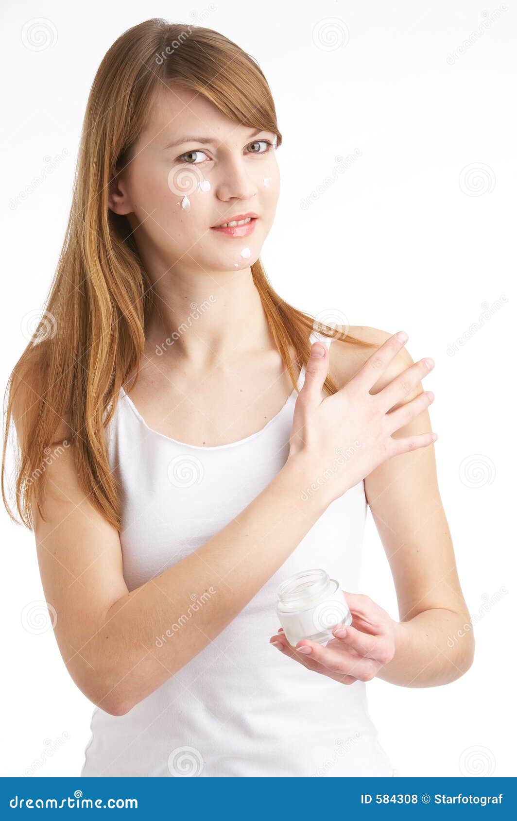 Lotion stock photo. Image of care, girl, beautiful, portrait - 584308