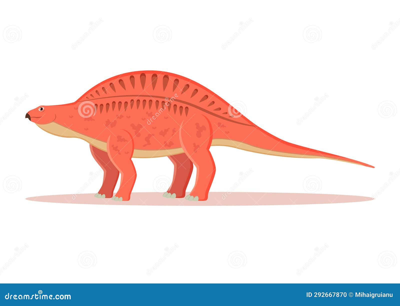 Lotosaurus Dinosaur Cartoon Character Vector Illustration Stock ...