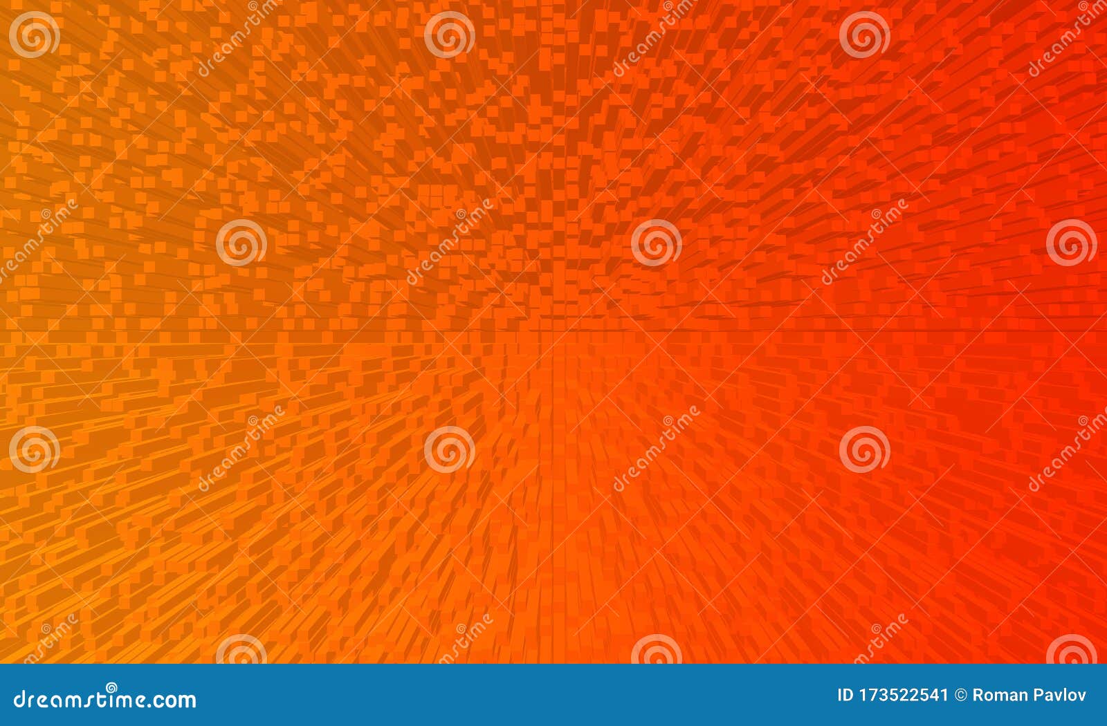 Lots of Abstract Blocks on an Orange Background Stock Illustration ...
