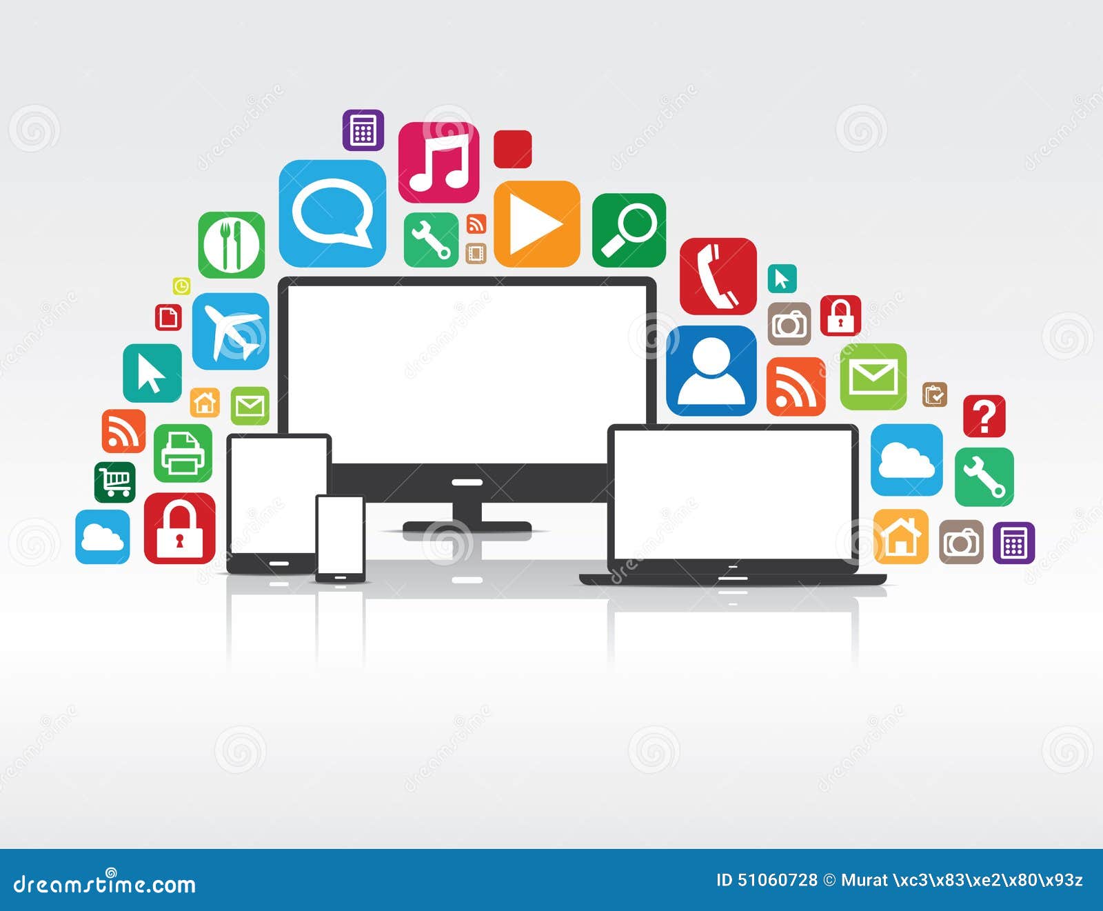 Lots of Apps stock vector. Illustration of digital, cloudscape - 51060728