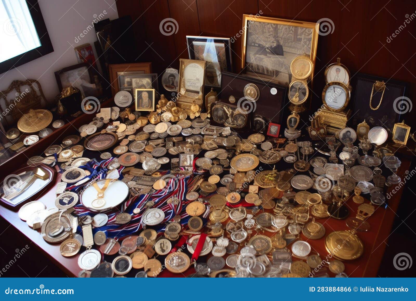 Lots of Awards and Medals. AI Generated Stock Illustration ...