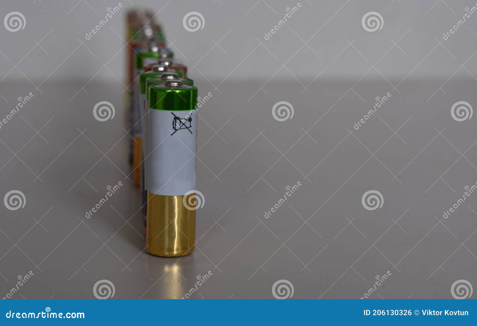 Lots of Batteries in a Column Stock Photo - Image of macro, contact ...