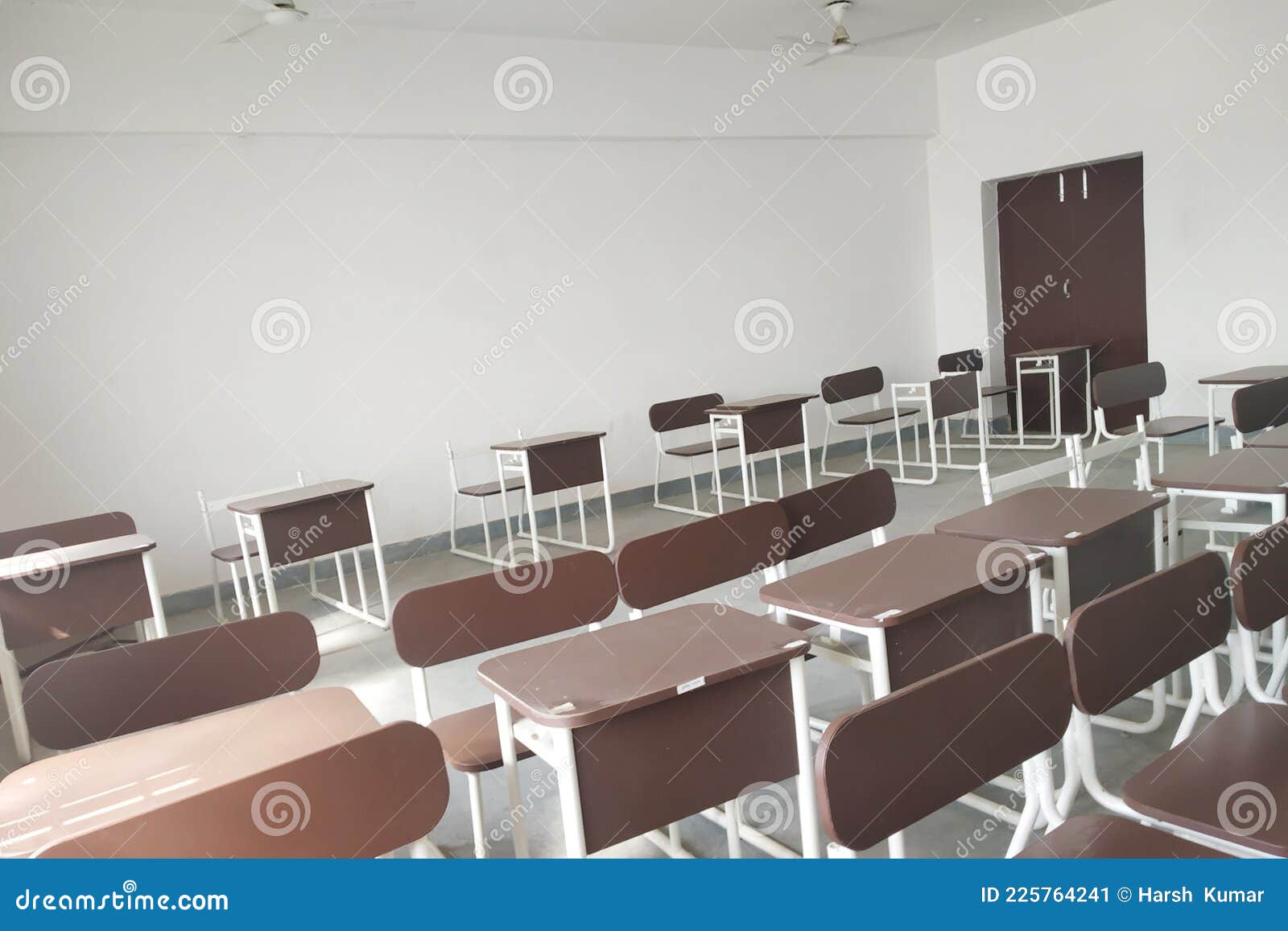 Lots of Bench-desk in the Classroom for Study Stock Image - Image of ...