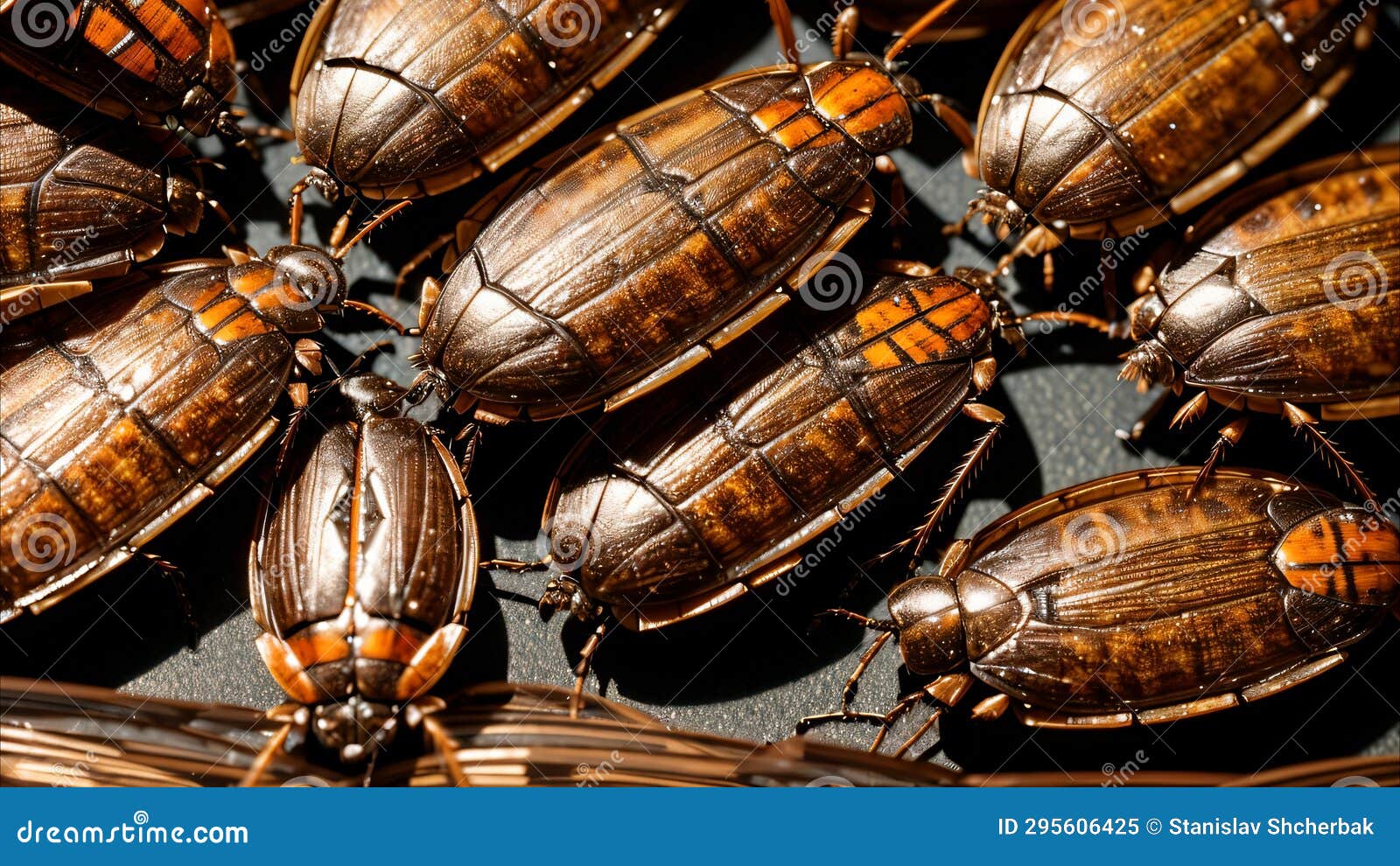 Lots of Big Cockroaches on the Table. Stock Image - Image of seafood ...