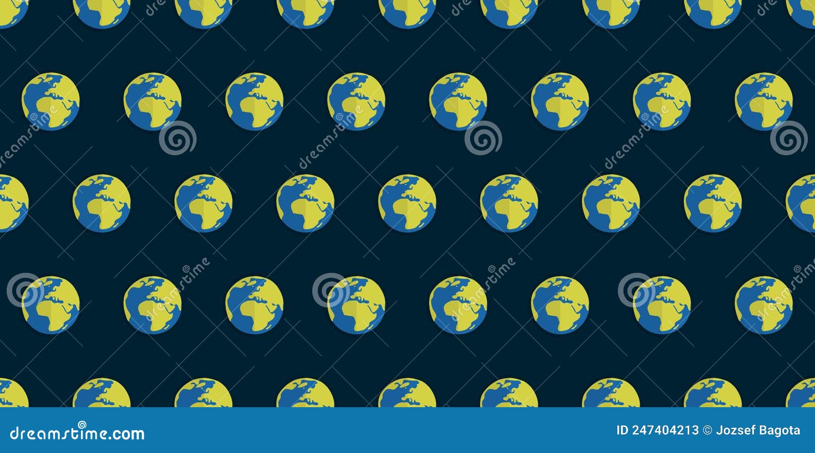 Lots of Blue and Green Earth Globes Pattern, Mosaic Texture on Dark ...