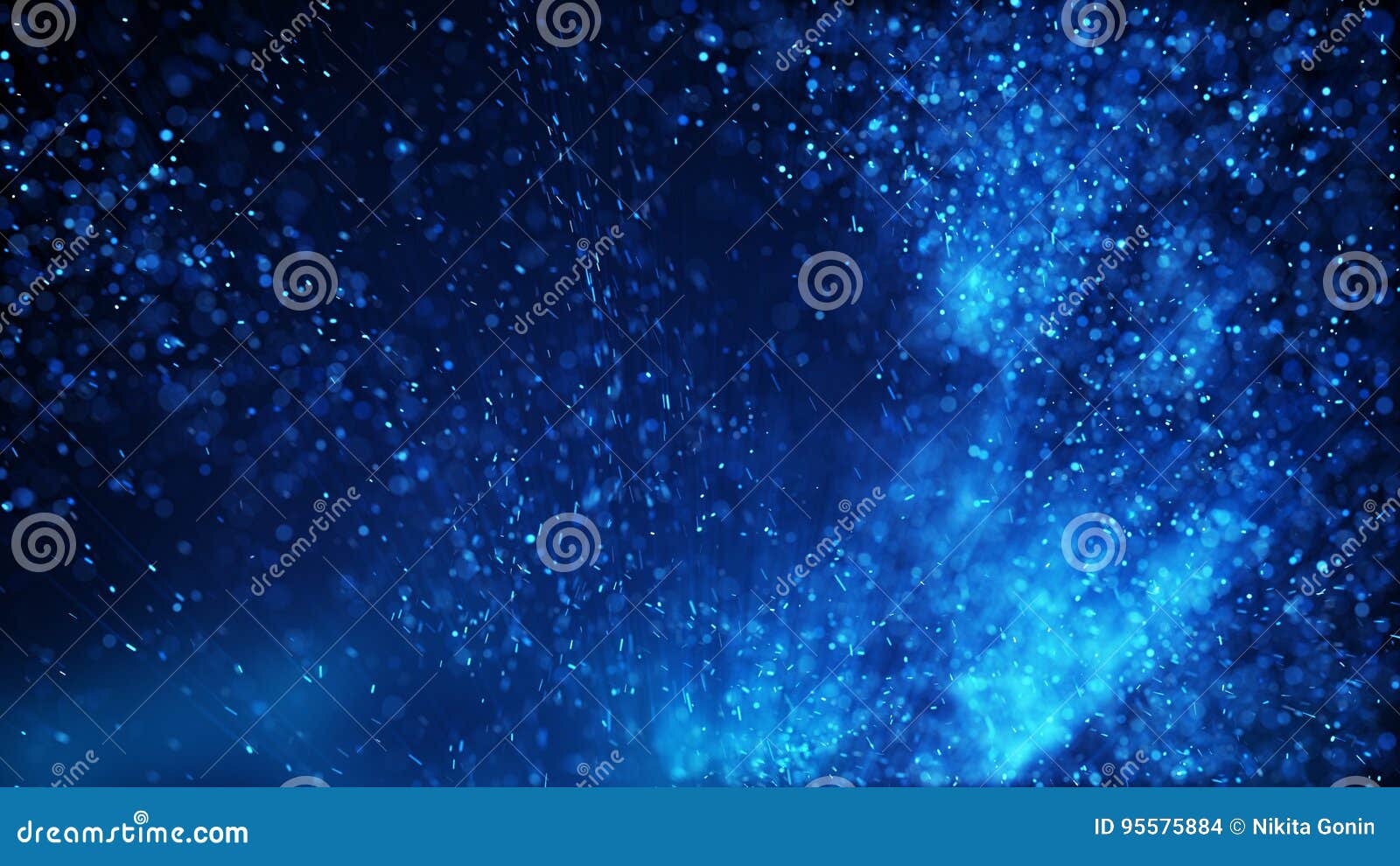 Lots of Blue Particles Abstract Background Rendered with DOF and Stock ...