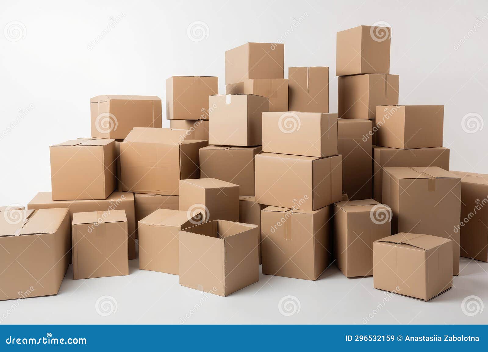 Lots of Boxes on White Background. Generative AI Stock Illustration ...