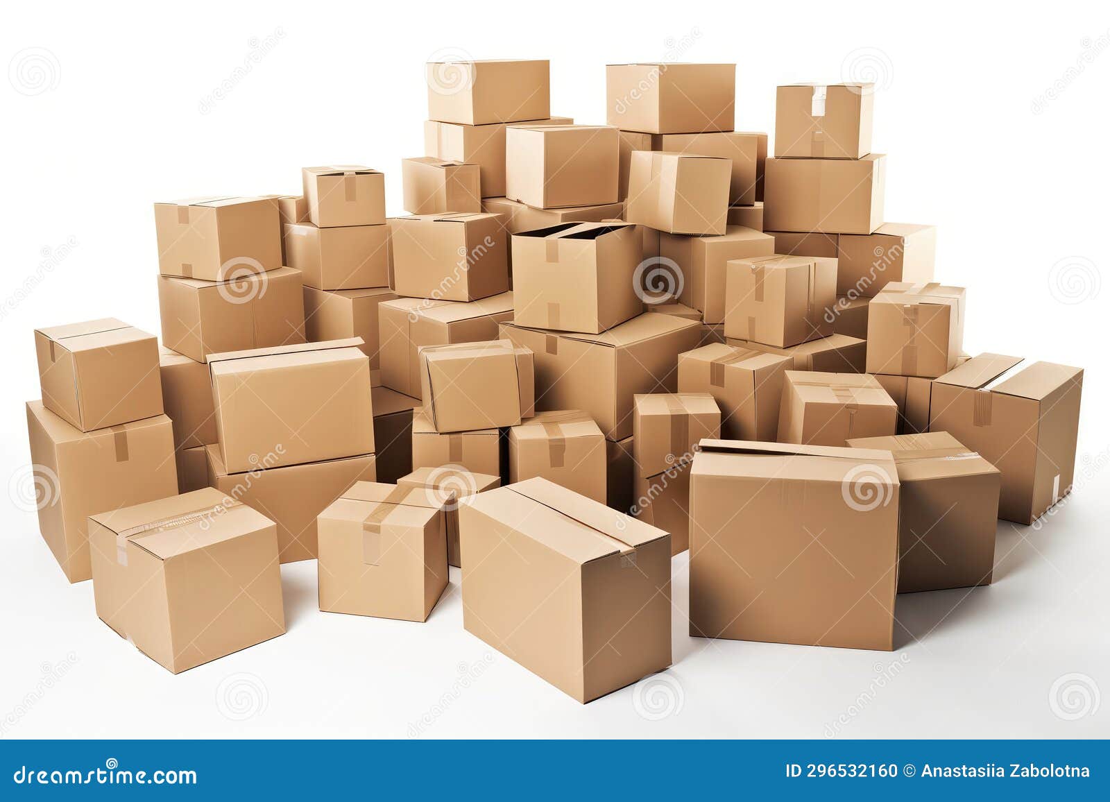 Lots of Boxes on White Background. Generative AI Stock Illustration ...