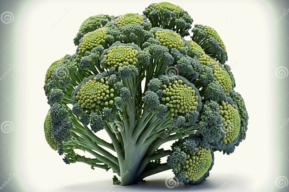 Lots of Broccoli Inflorescence Isolated on a White Backdrop. Room for ...