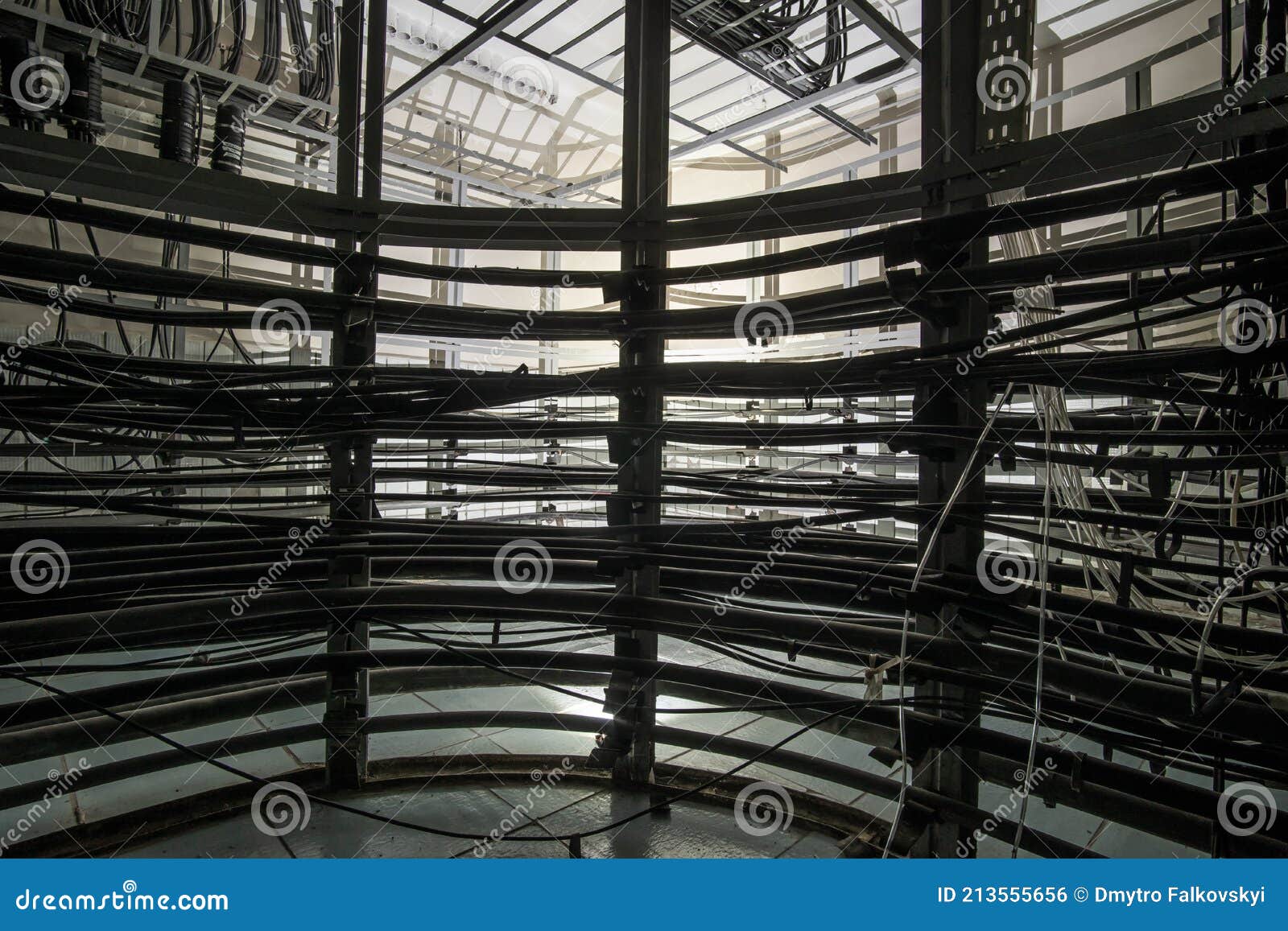 Lots of Cables on the Cable Trays in the Cable Hub Stock Photo - Image ...