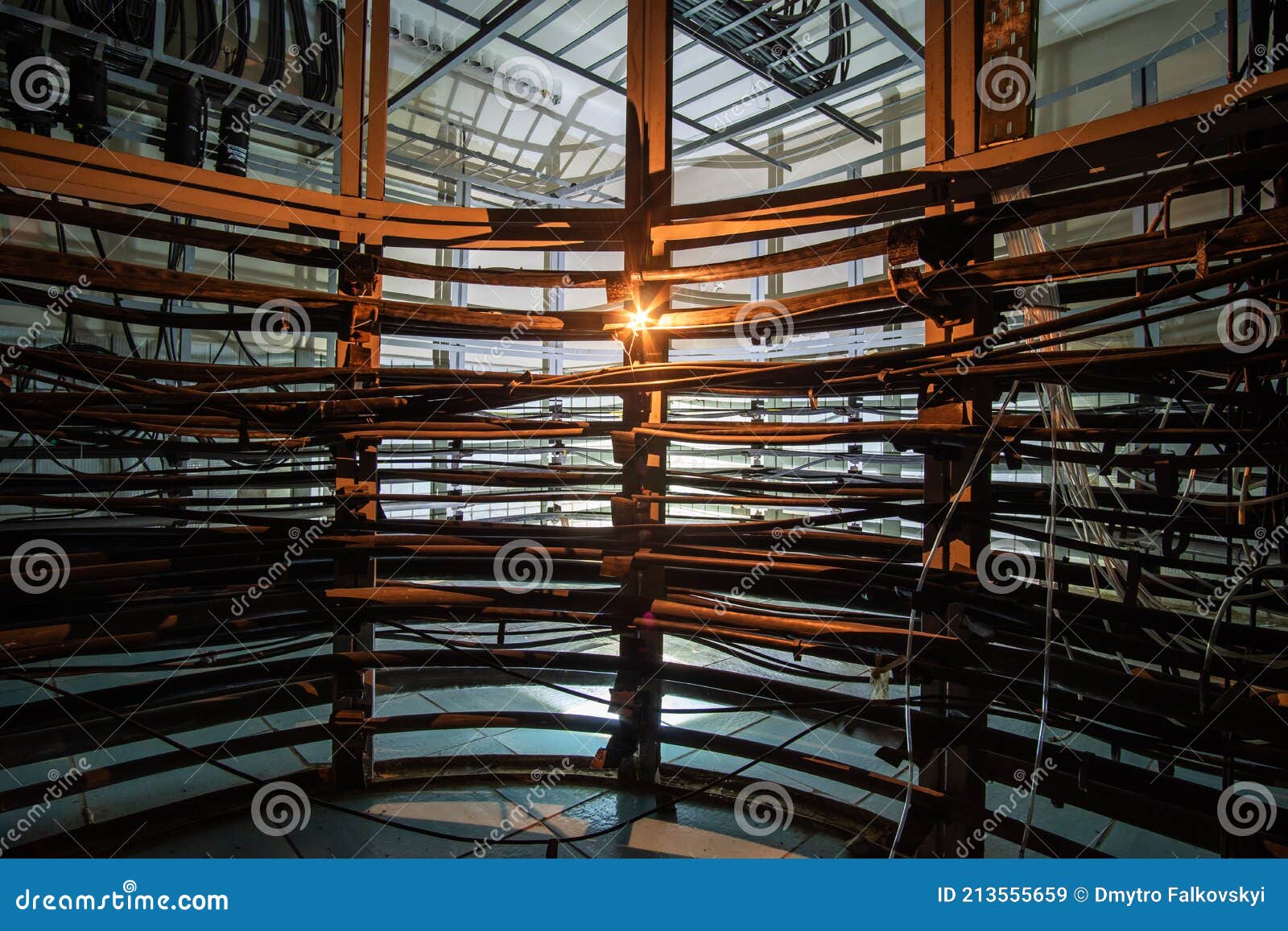Lots of Cables on the Cable Trays in the Cable Hub Stock Image - Image ...