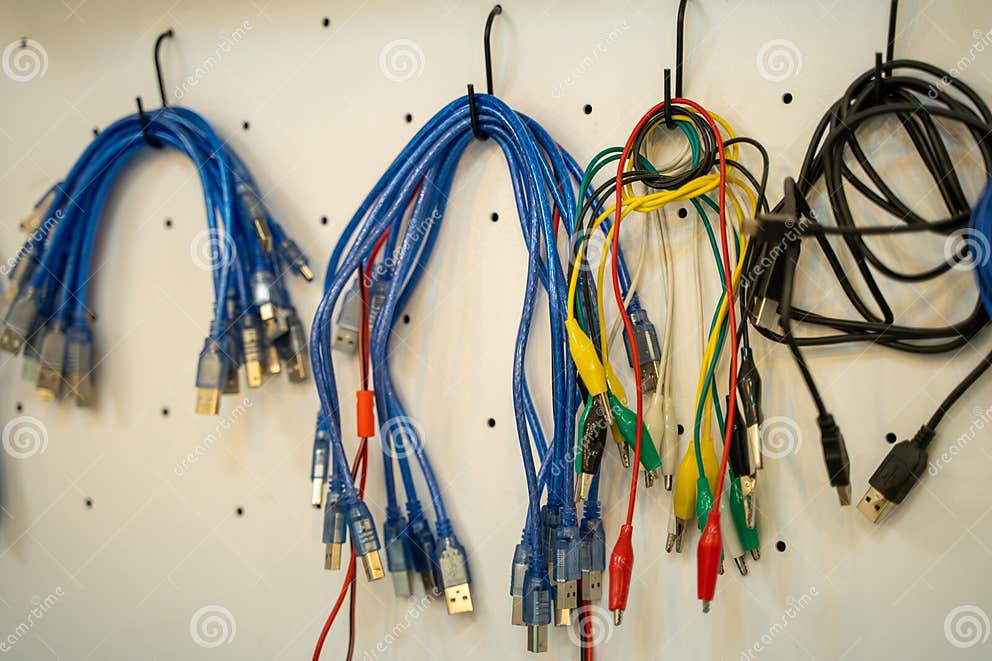 Lots of Cables in the Computer Lab Stock Photo - Image of datum ...