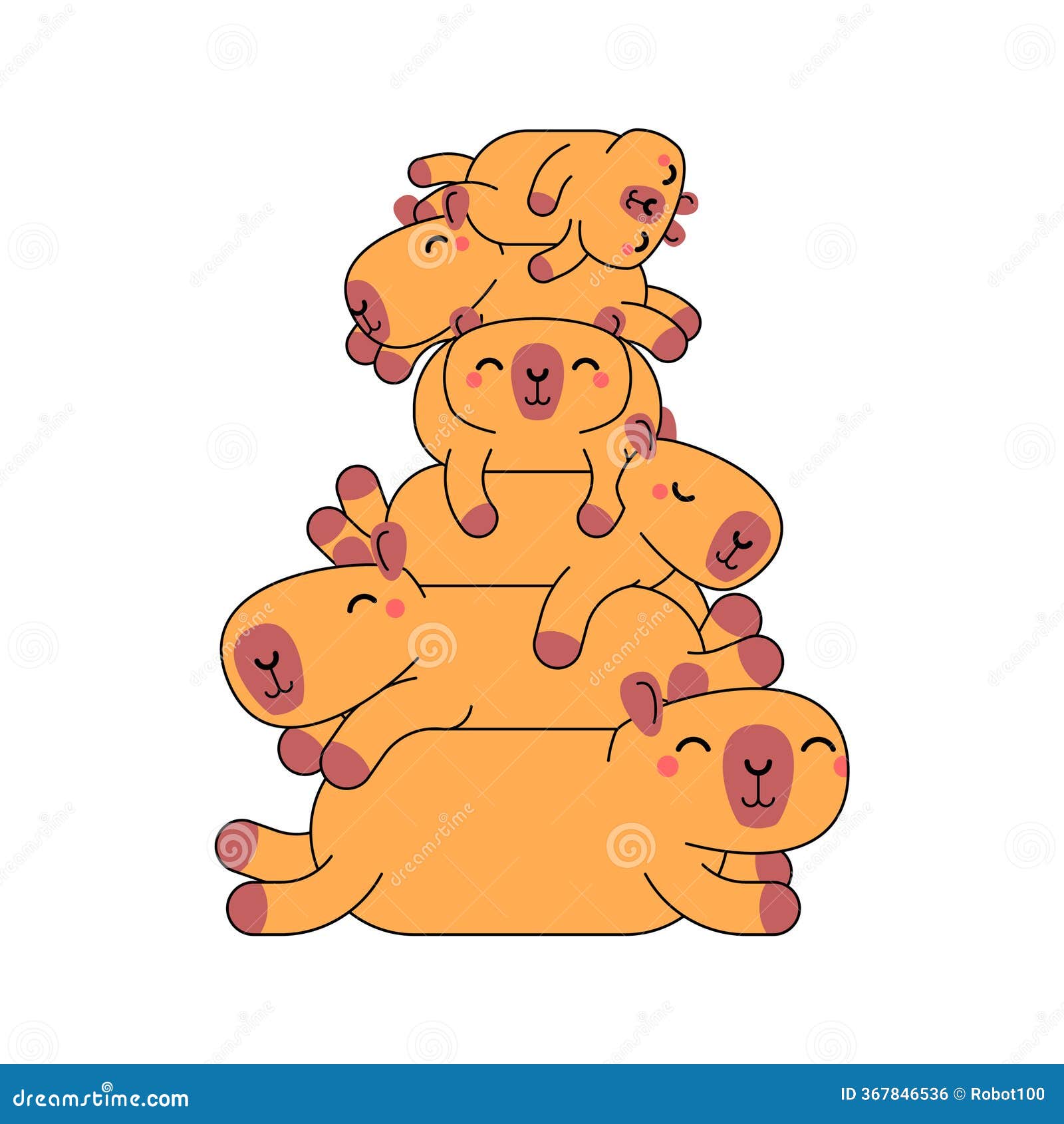 Cat Pyramid Cute Illustration With Inscription | CartoonDealer.com ...