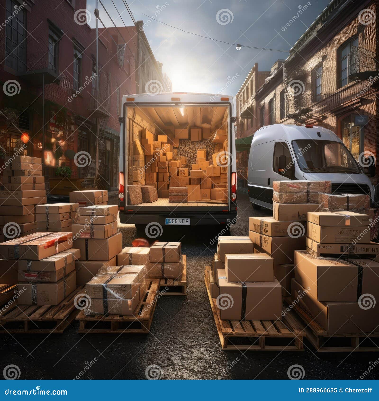 Lots of cardboard boxes stock image. Image of cargo - 288966635