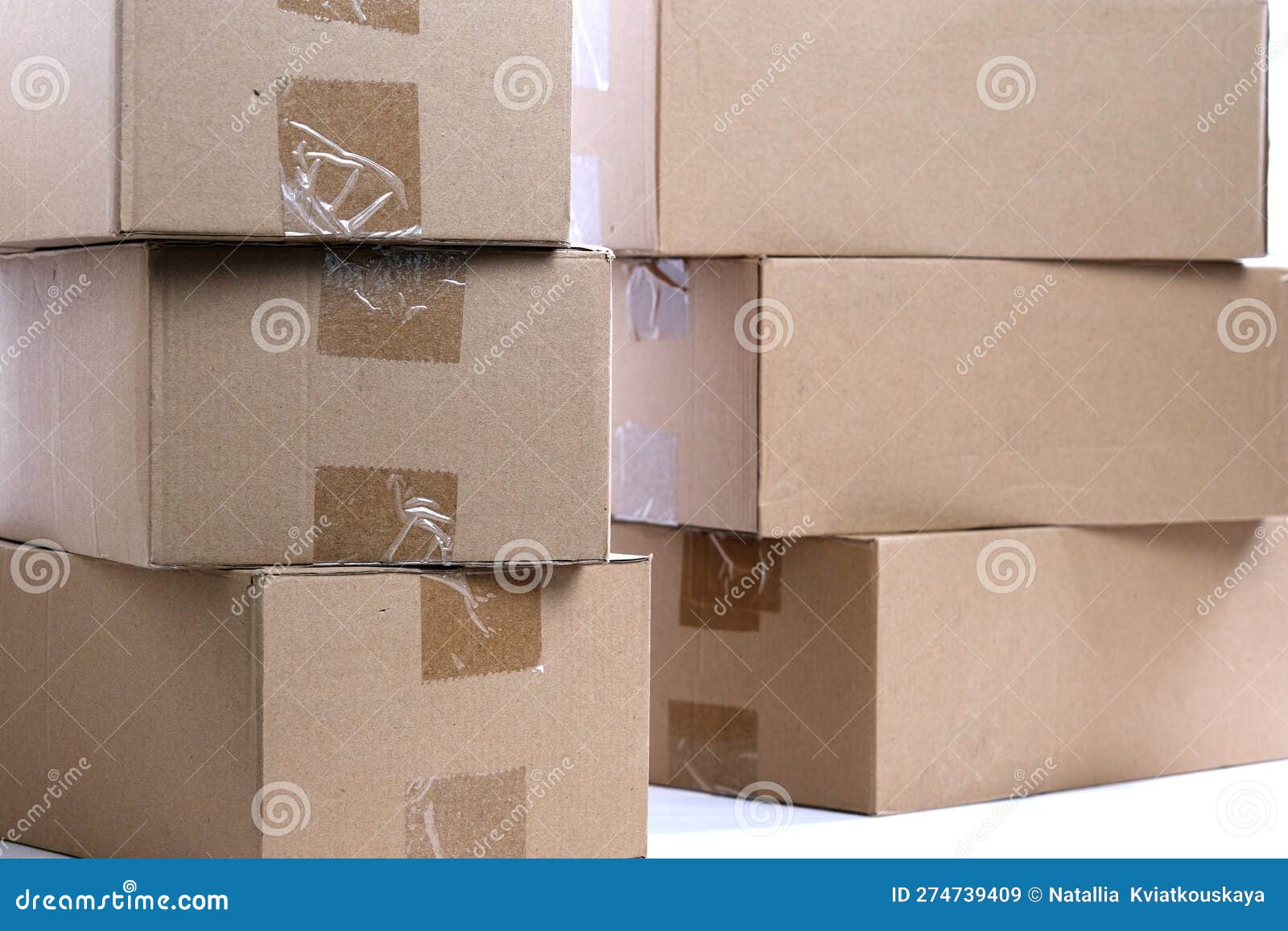 Lots of Cardboard Boxes on the Table Stock Image - Image of paper, sale ...