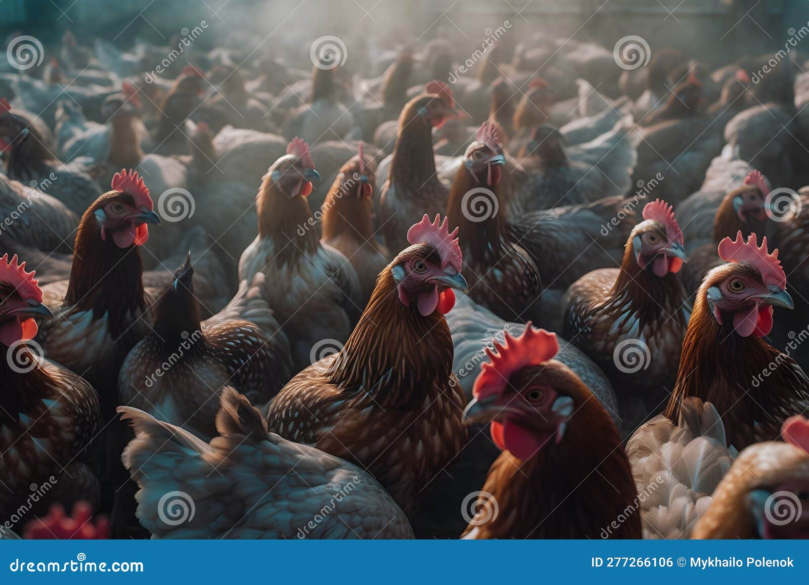 Lots of Chickens. Neural Network AI Generated Stock Illustration ...