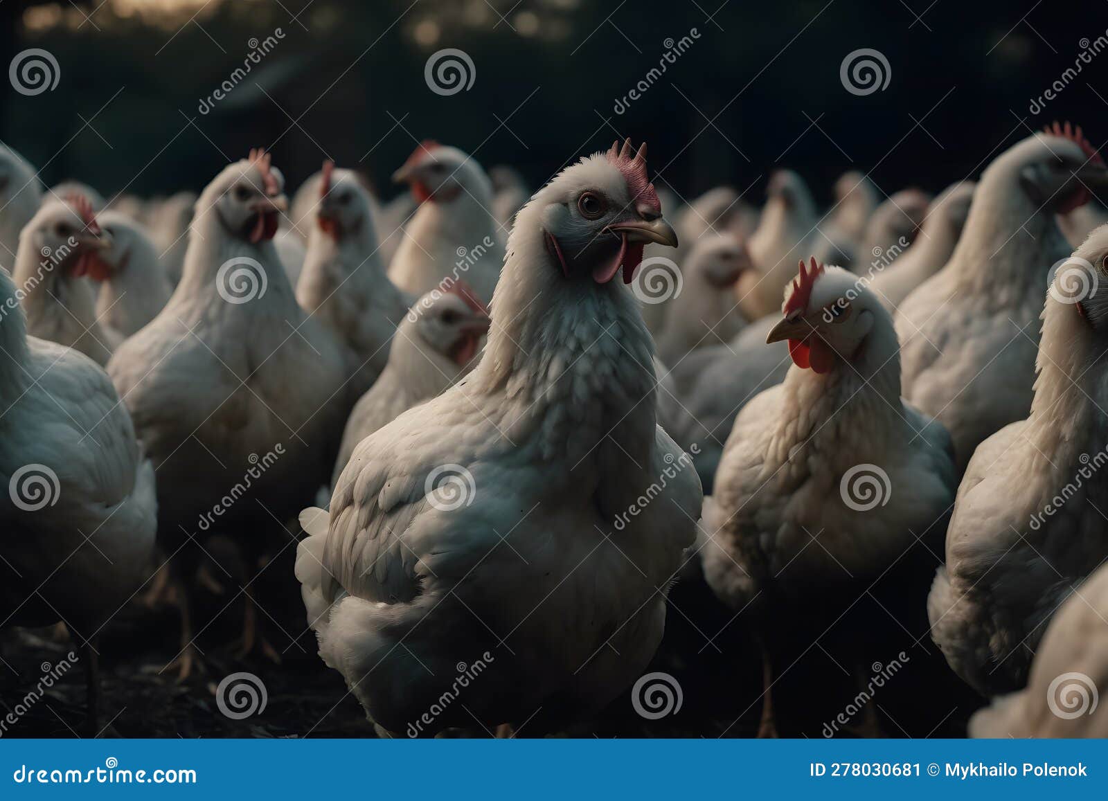 Lots of Chickens. Neural Network AI Generated Stock Illustration ...
