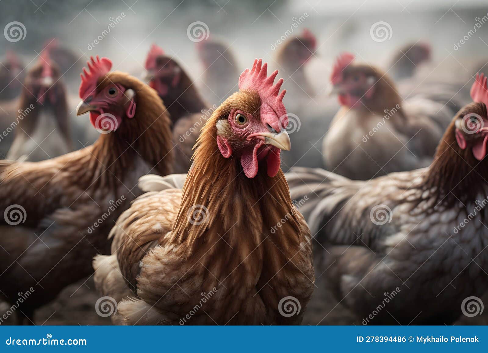 Lots of Chickens. Neural Network AI Generated Stock Illustration ...