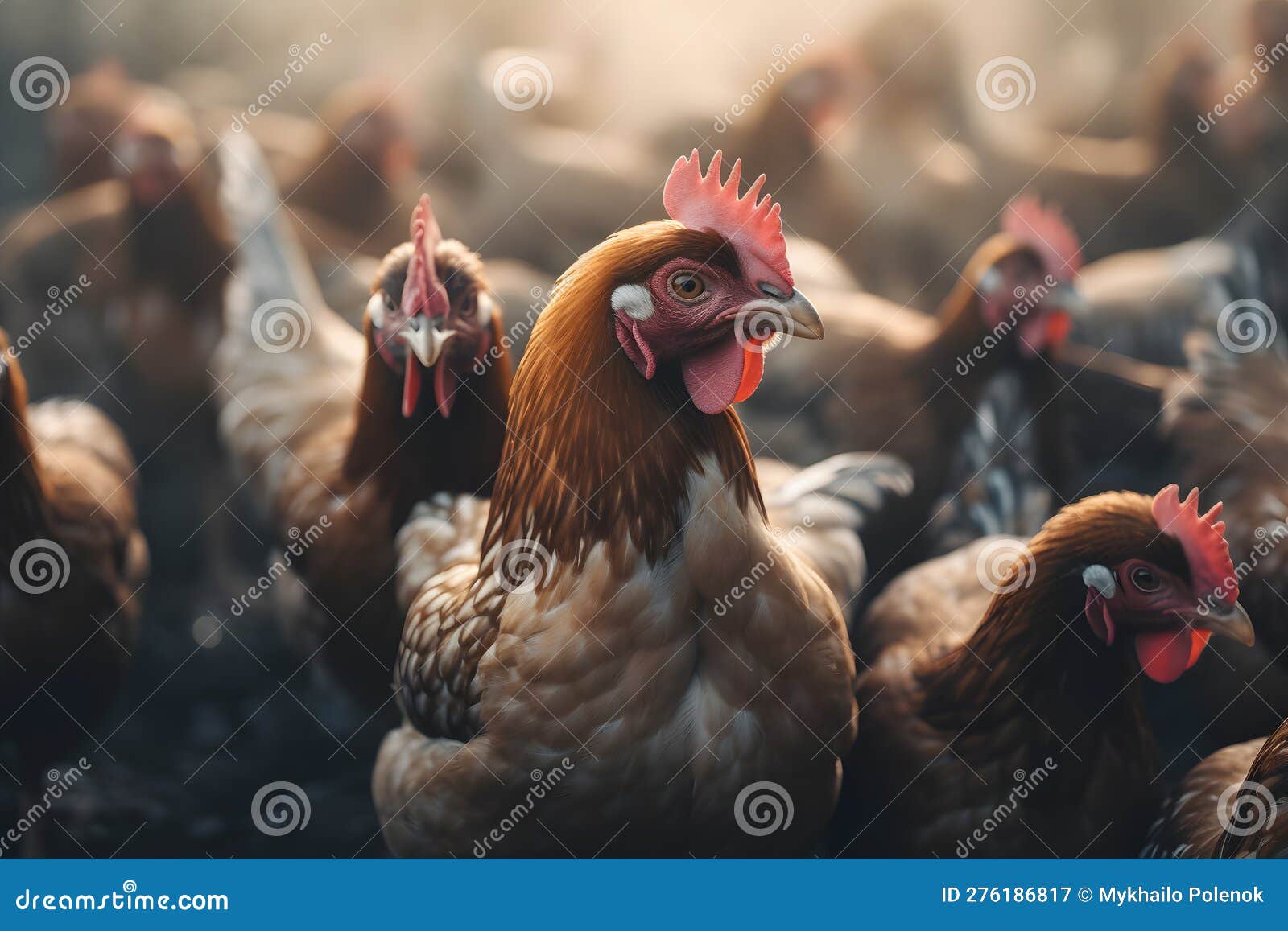 Lots of Chickens. Neural Network AI Generated Stock Illustration ...