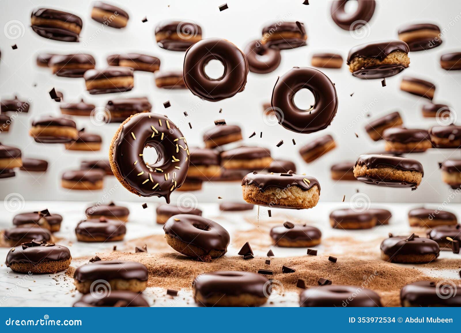 Donuts Falling In Chocolat Royalty-Free Stock Photo | CartoonDealer.com ...