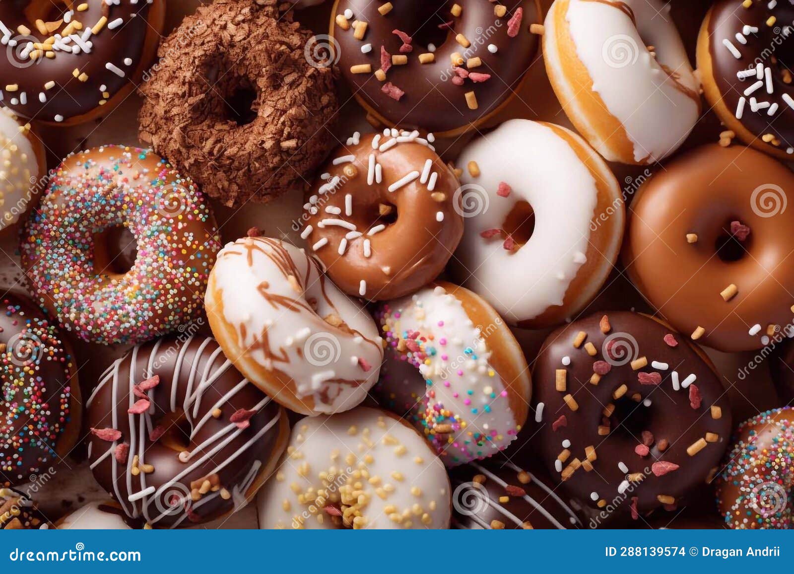 Lots of Chocolate Donuts. Generative AI Stock Illustration ...