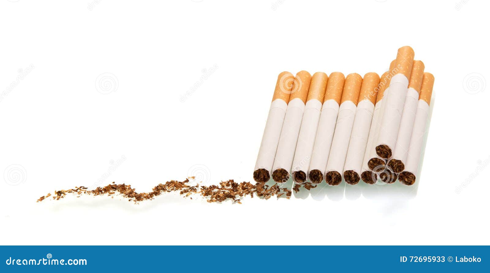 Lots of Cigarette Tobacco Isolated on White. Stock Image - Image of ...