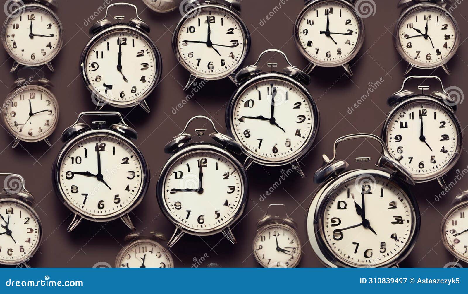 Lots of Clocks. Concept of Running Time Stock Illustration ...