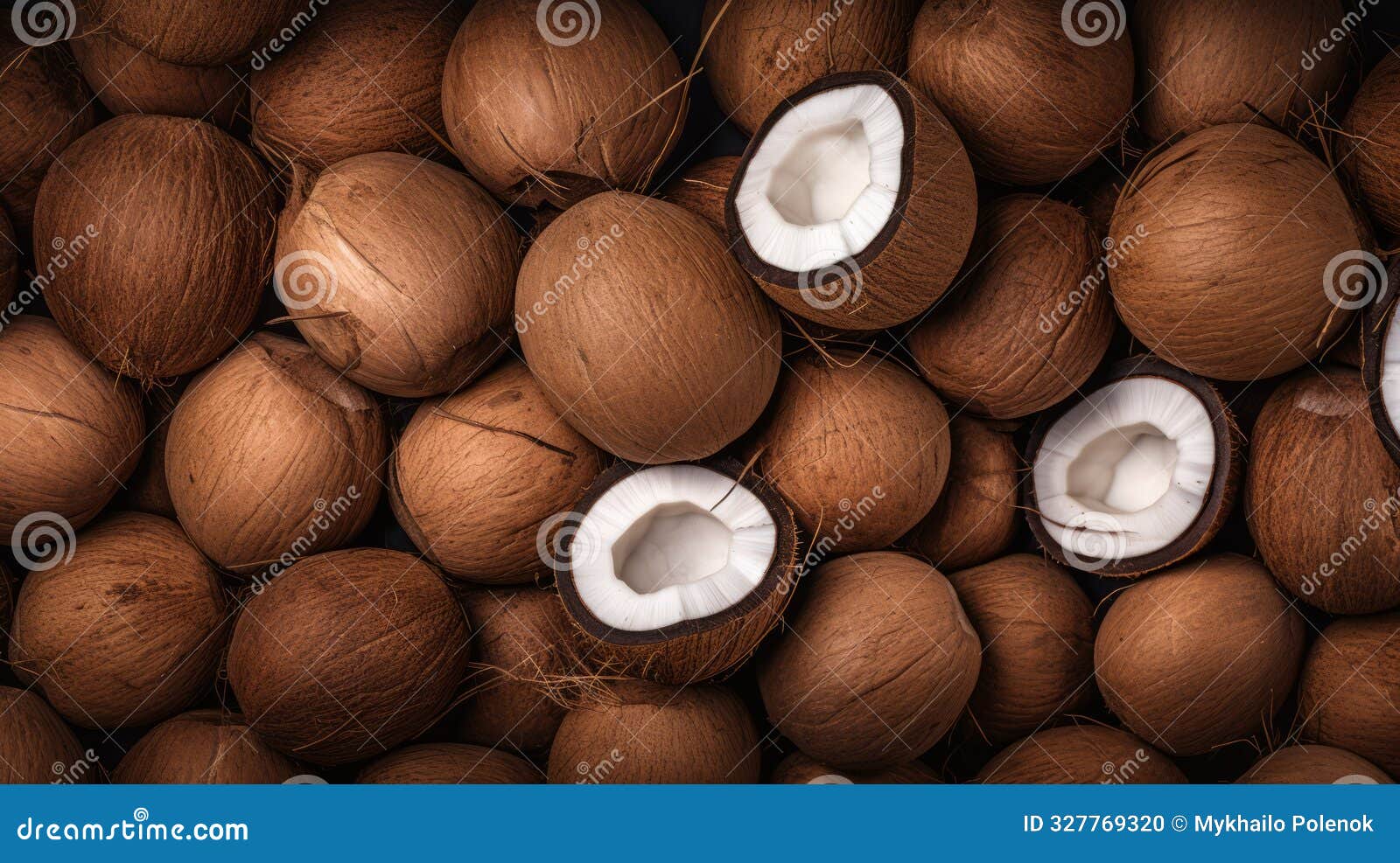 Lots of Coconuts Background. Ai Generated Image Stock Photo - Image of ...