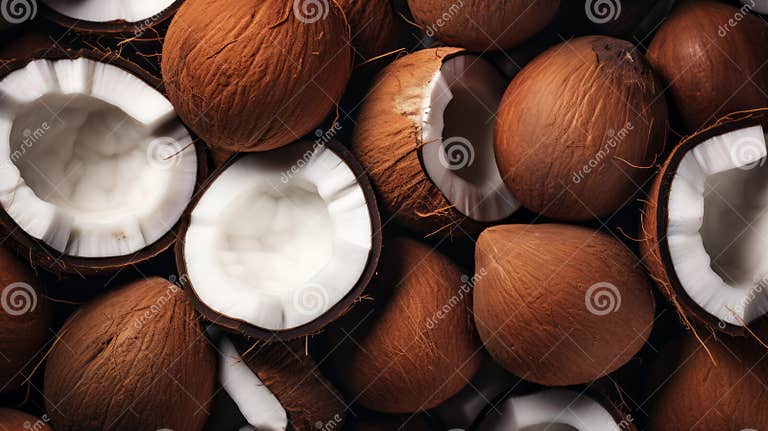 Lots of Coconuts Background. Ai Generated Image Stock Image - Image of ...