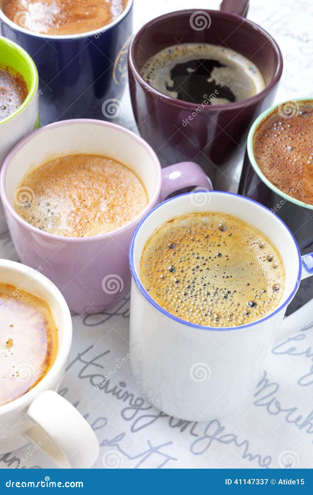 Lots of coffee cups stock image. Image of restaurant - 41147337