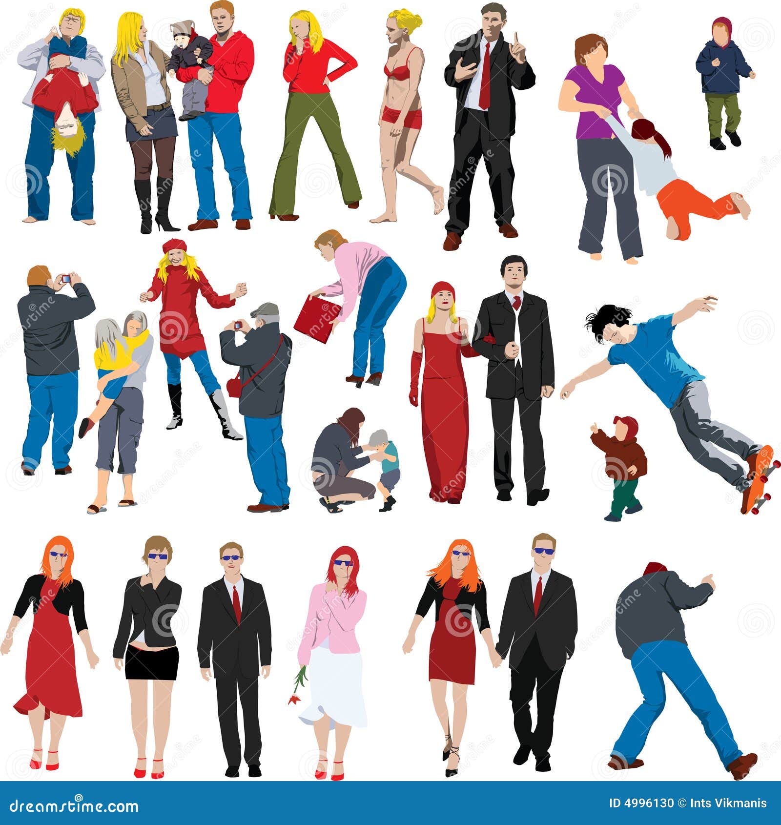 Lots of Color People Illustrat Stock Vector - Illustration of black ...