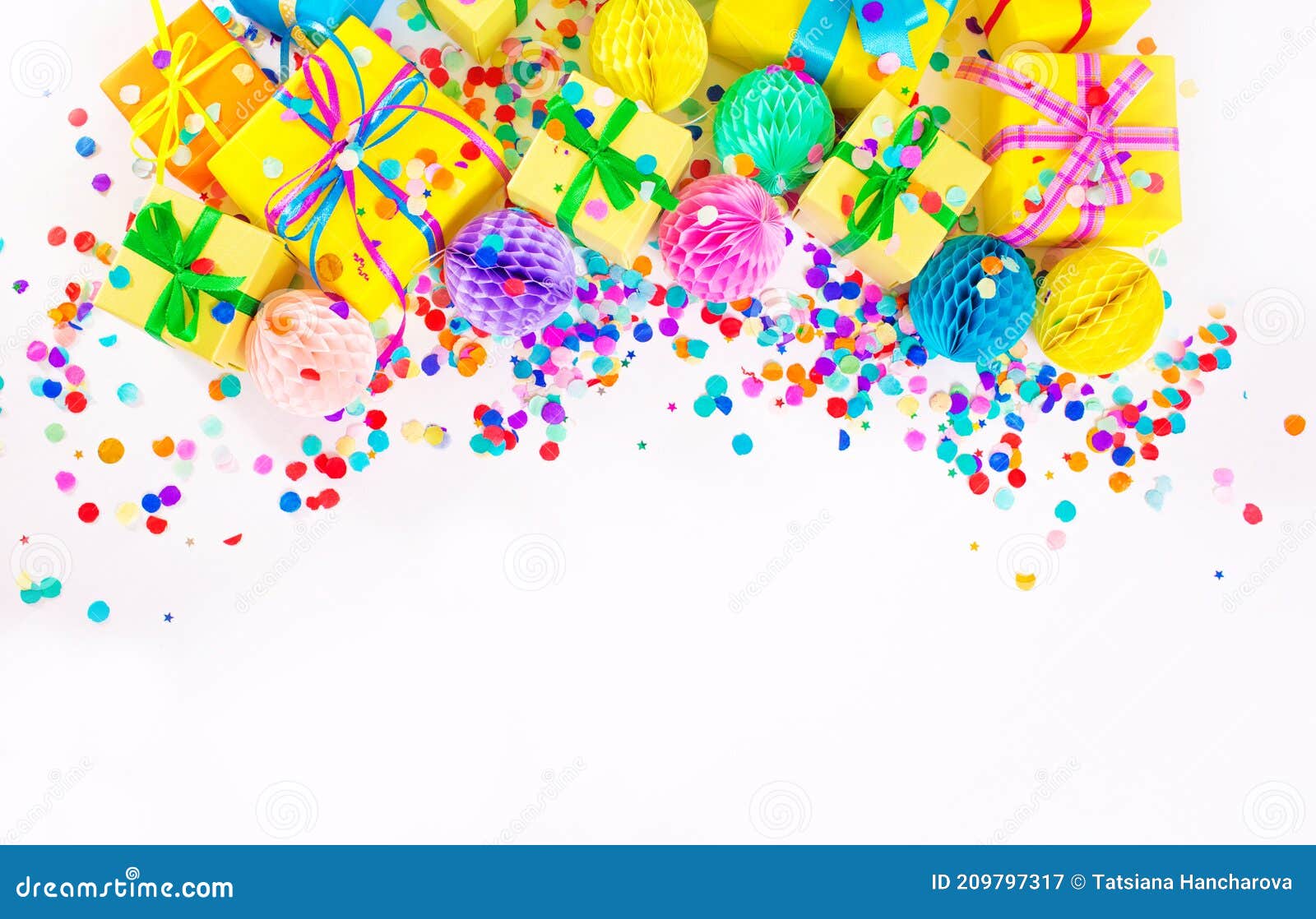 Lots of Colorful Boxes on a White Background. Top View Stock Image ...