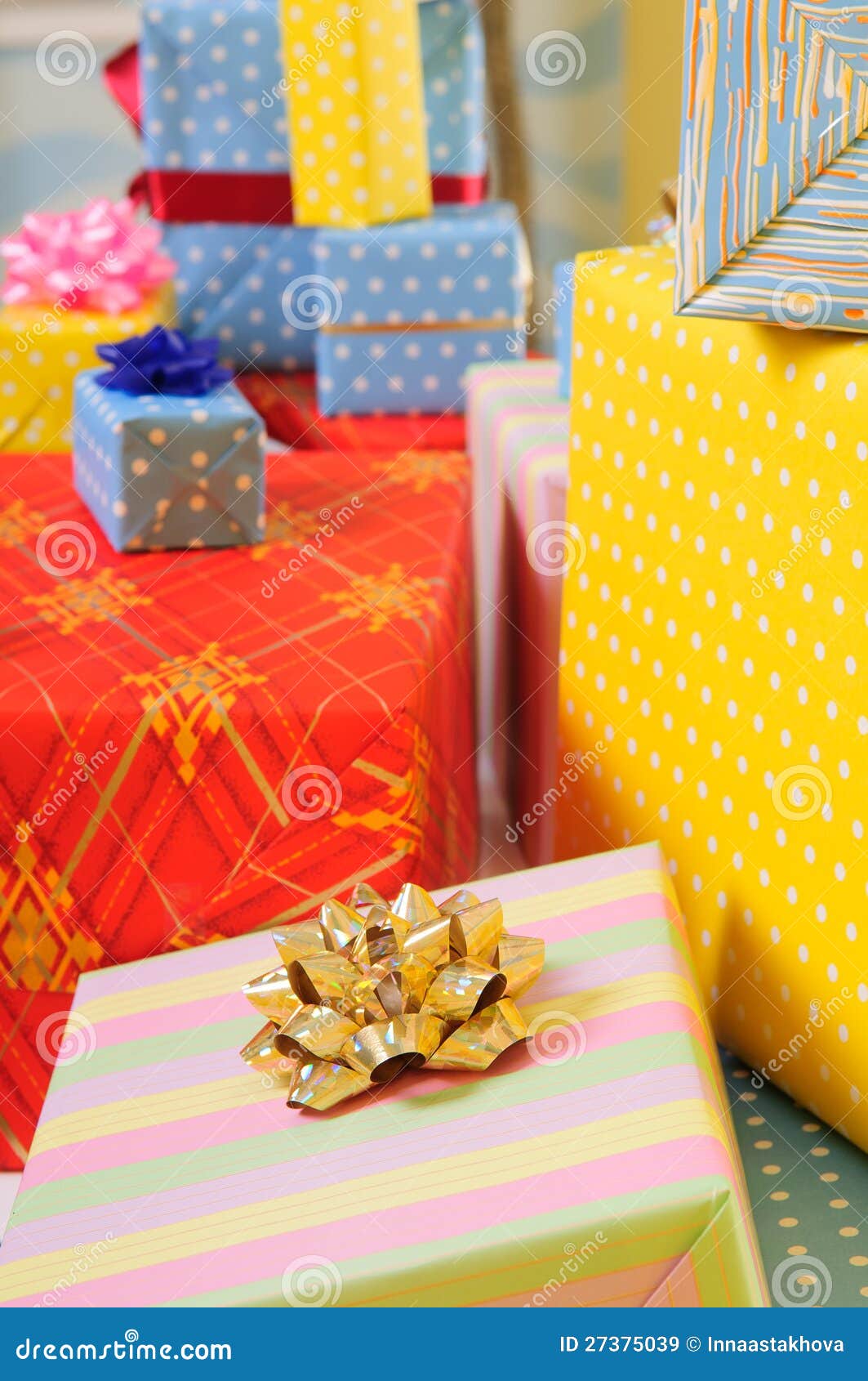 Lots colorful presents stock image. Image of design, heap - 27375039