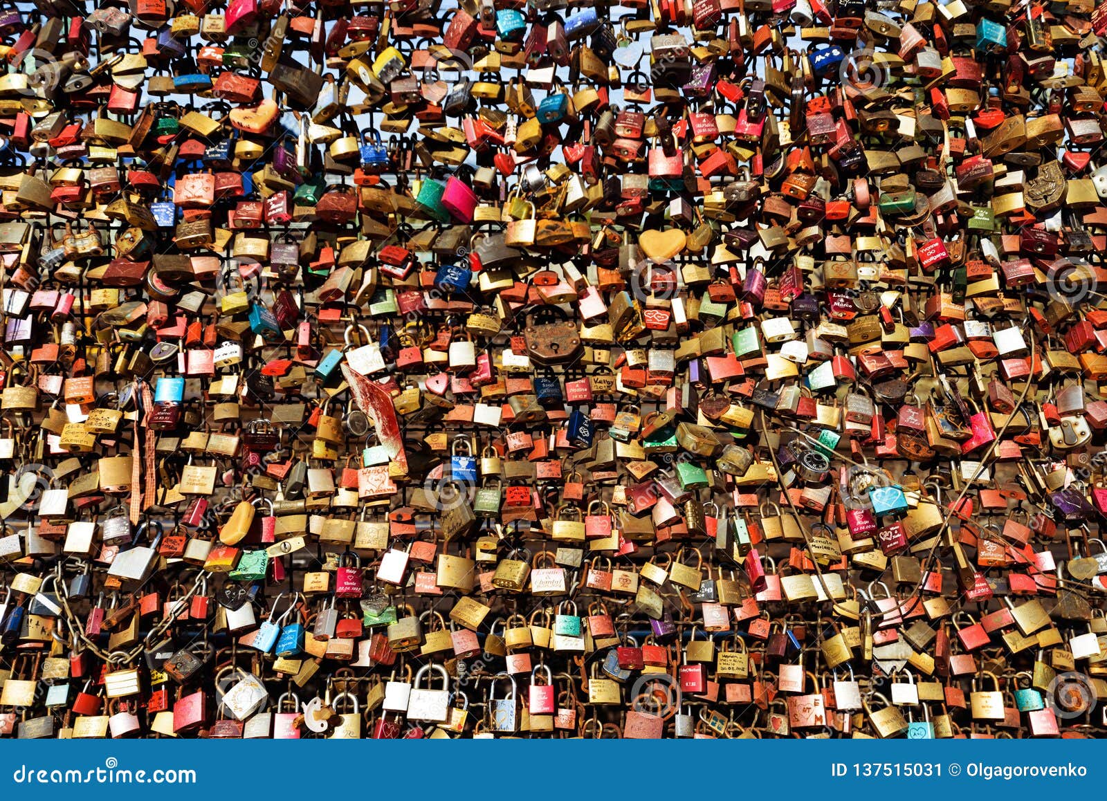 Love Locks on a Bridge, Texture Background Editorial Photo - Image of ...