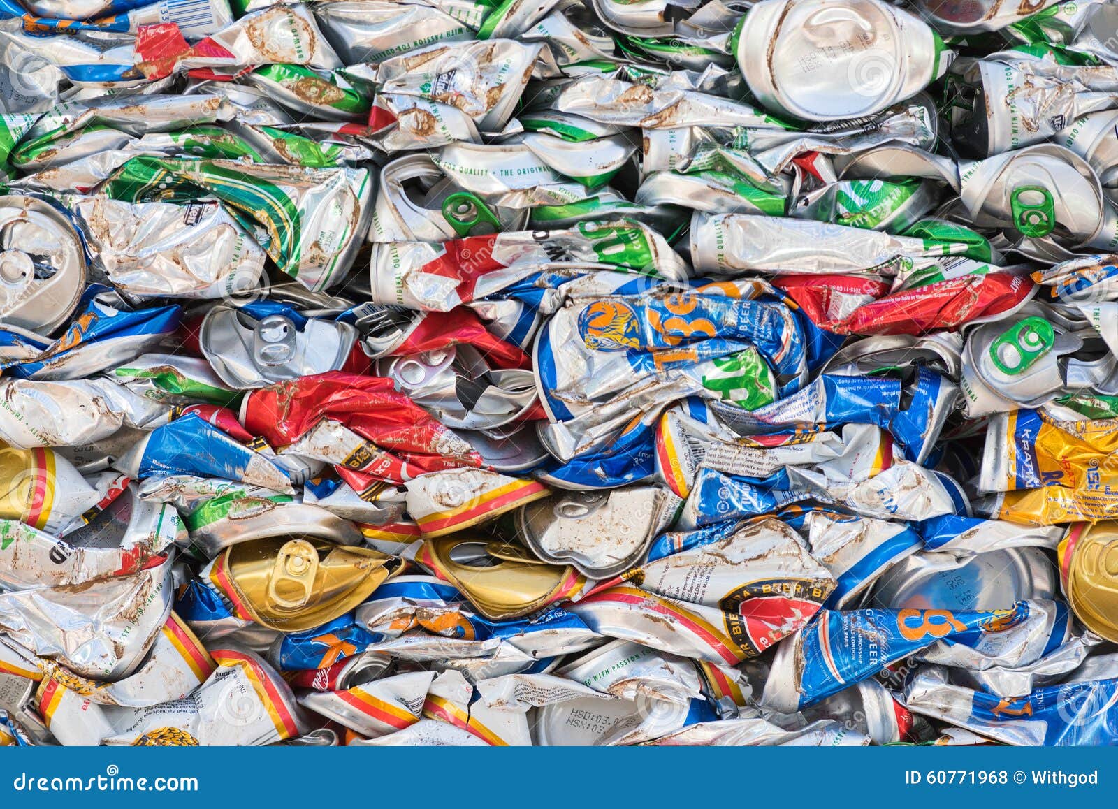 Lots of Compressed Beer Cans Editorial Stock Photo - Image of backdrop ...