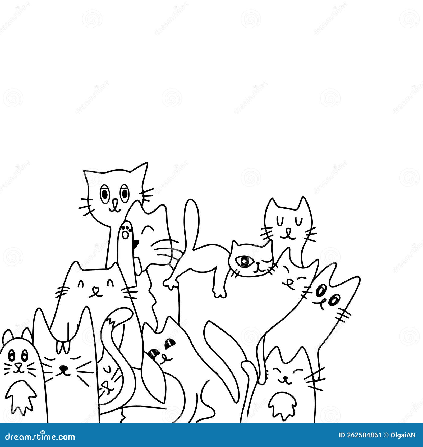 Lots Of Cute Cute And Funny Cats Collection Of Cartoon Characters Of