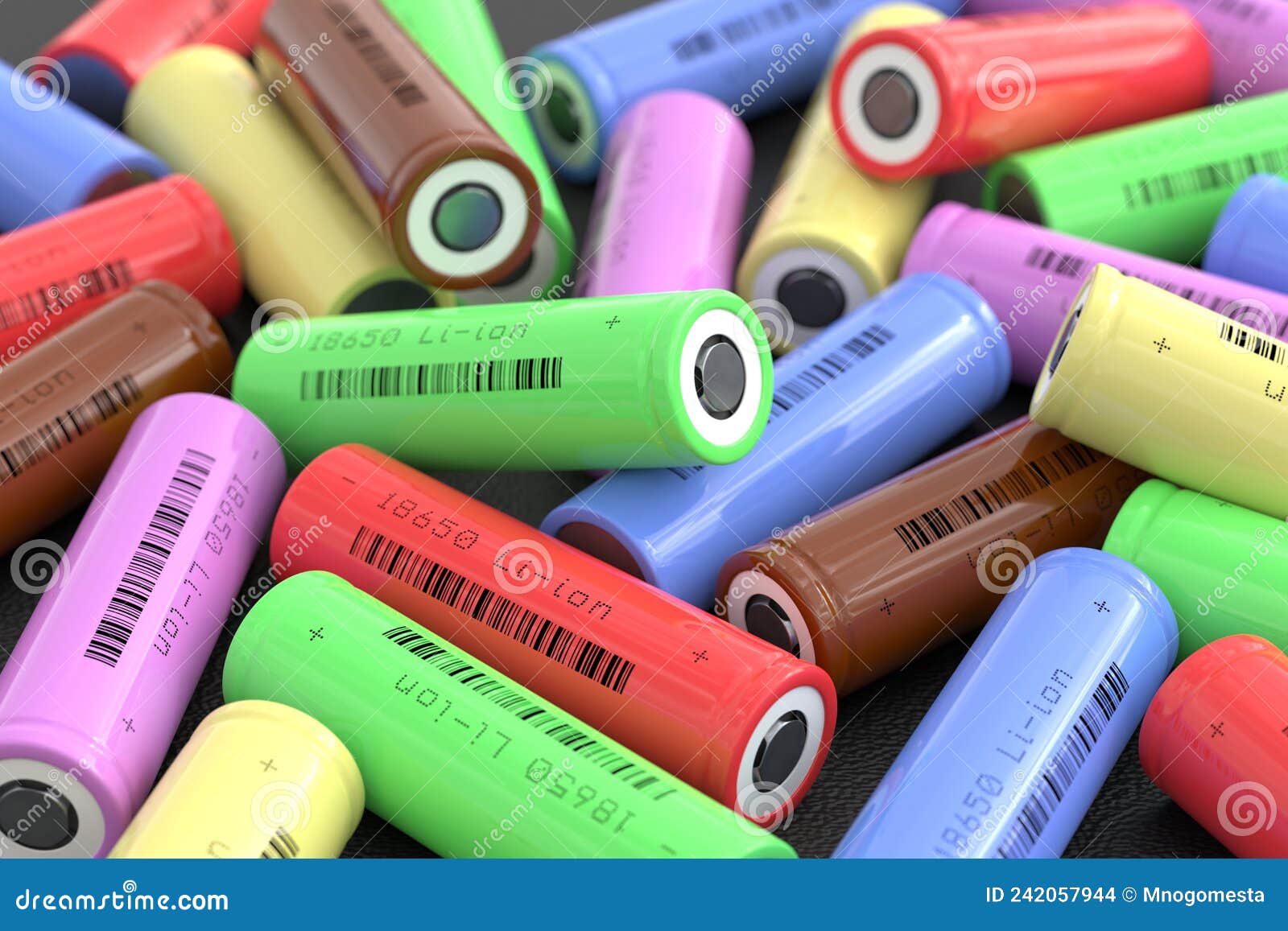 Lots of Cylindrical Multi-colored 18650 Lithium-ion Batteries are ...
