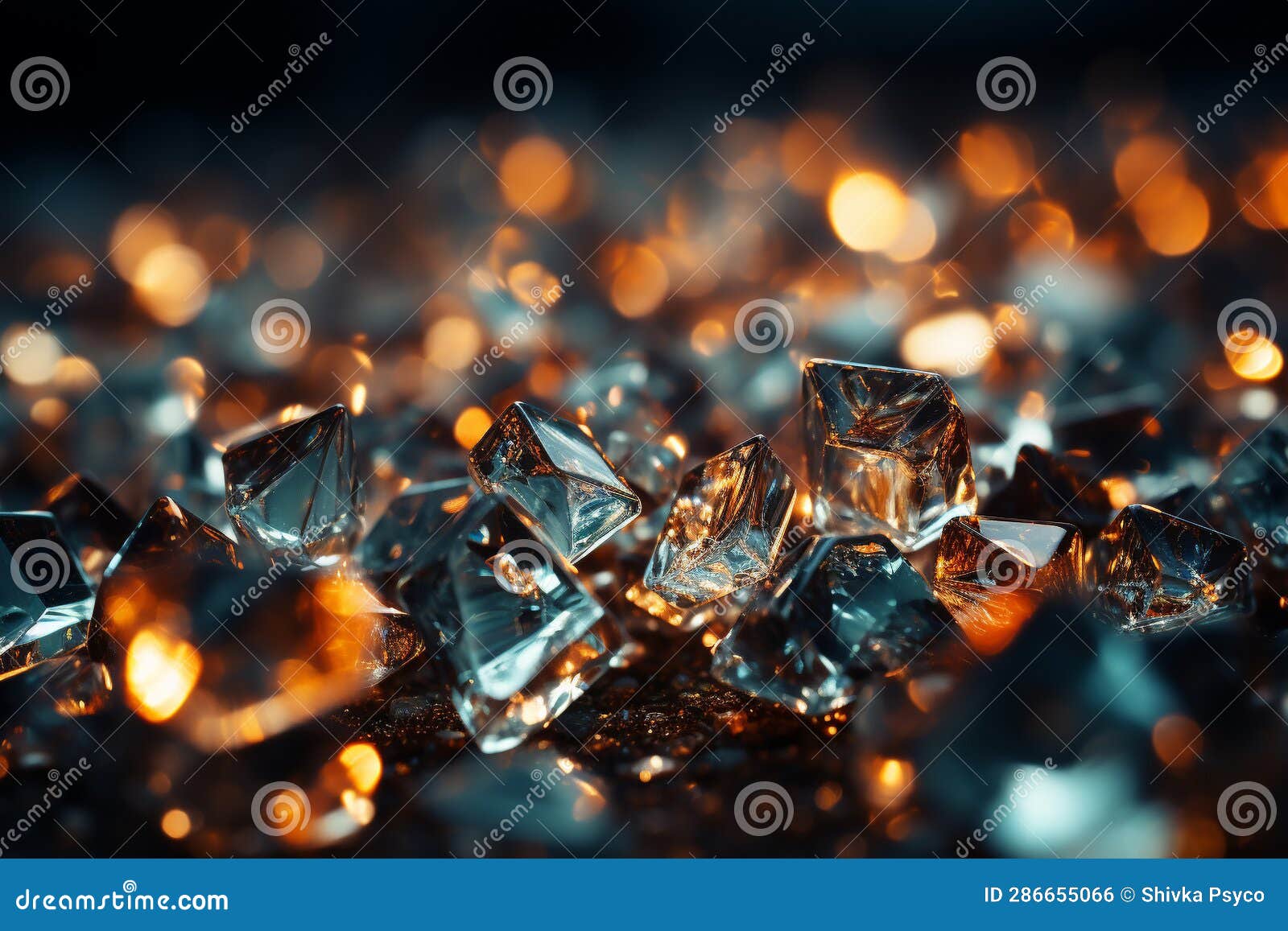 Lots of Diamonds Scattered on Bokeh Background Generative AI Stock ...