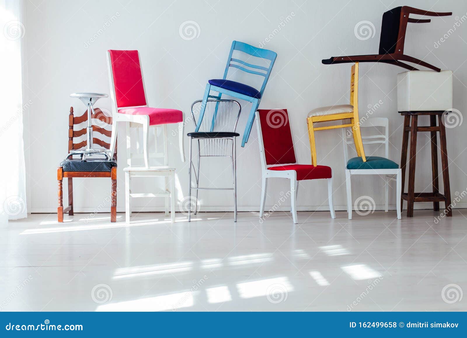 Lots of Different Chairs in the Interior of an Empty Office Stock Photo ...