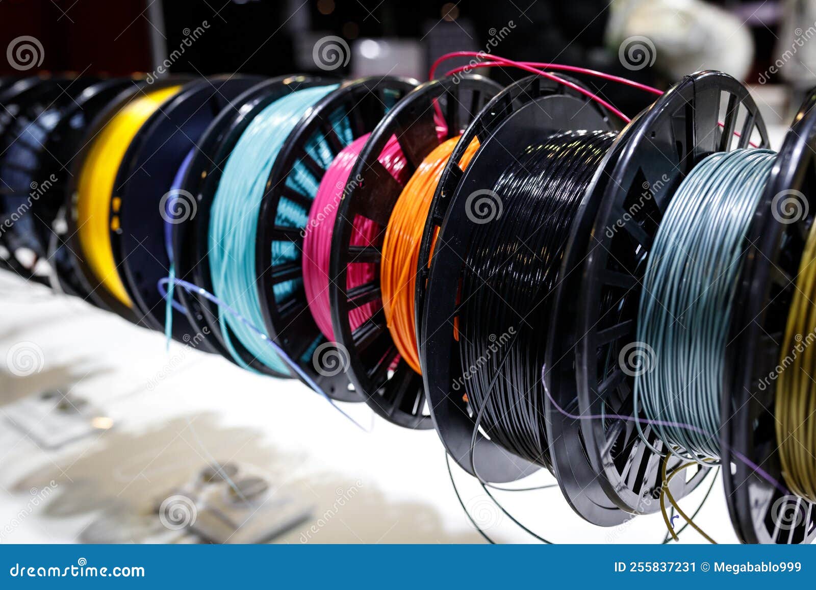 Lots of Different Coils with Colorful Plastic PLA and ABS with Filament ...
