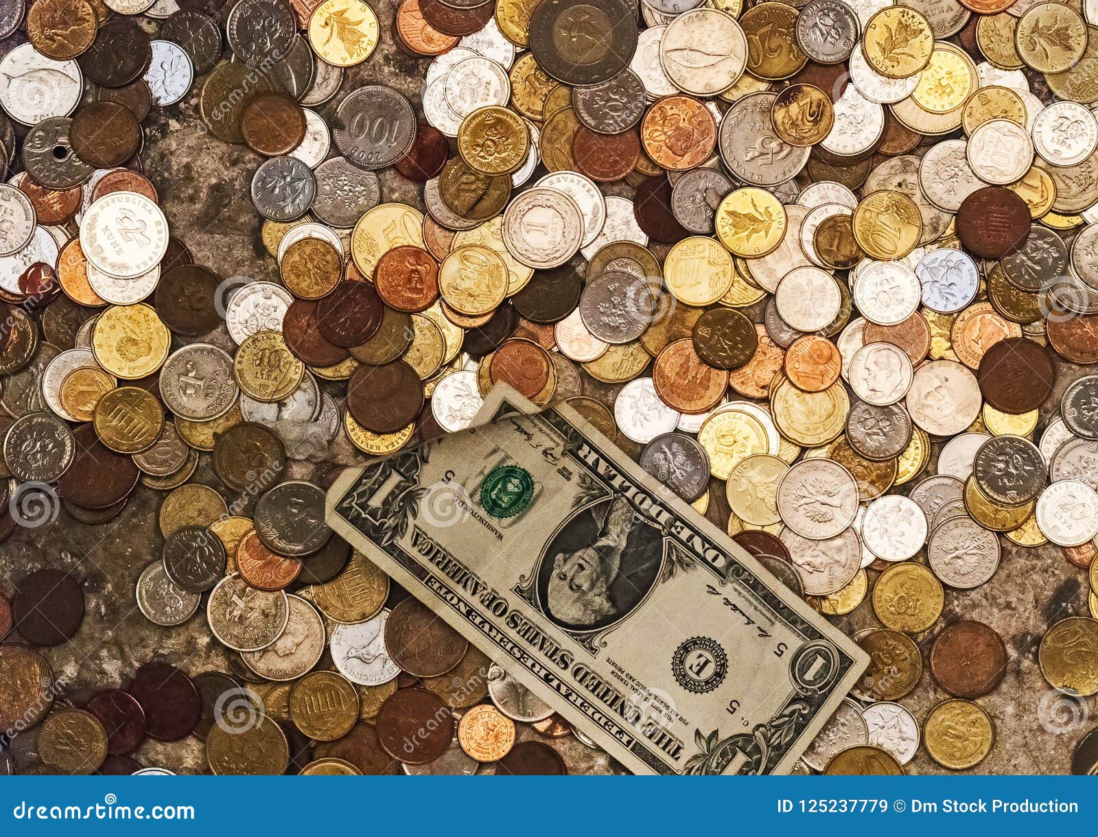 Lots of different money. stock image. Image of cash - 125237779