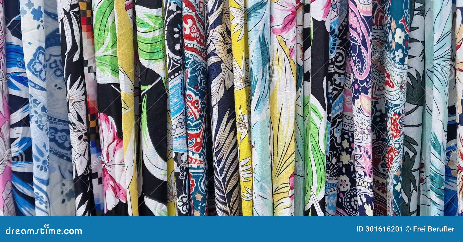 Lots of Different Fabrics in Different Colors and Patterns Stock Image ...