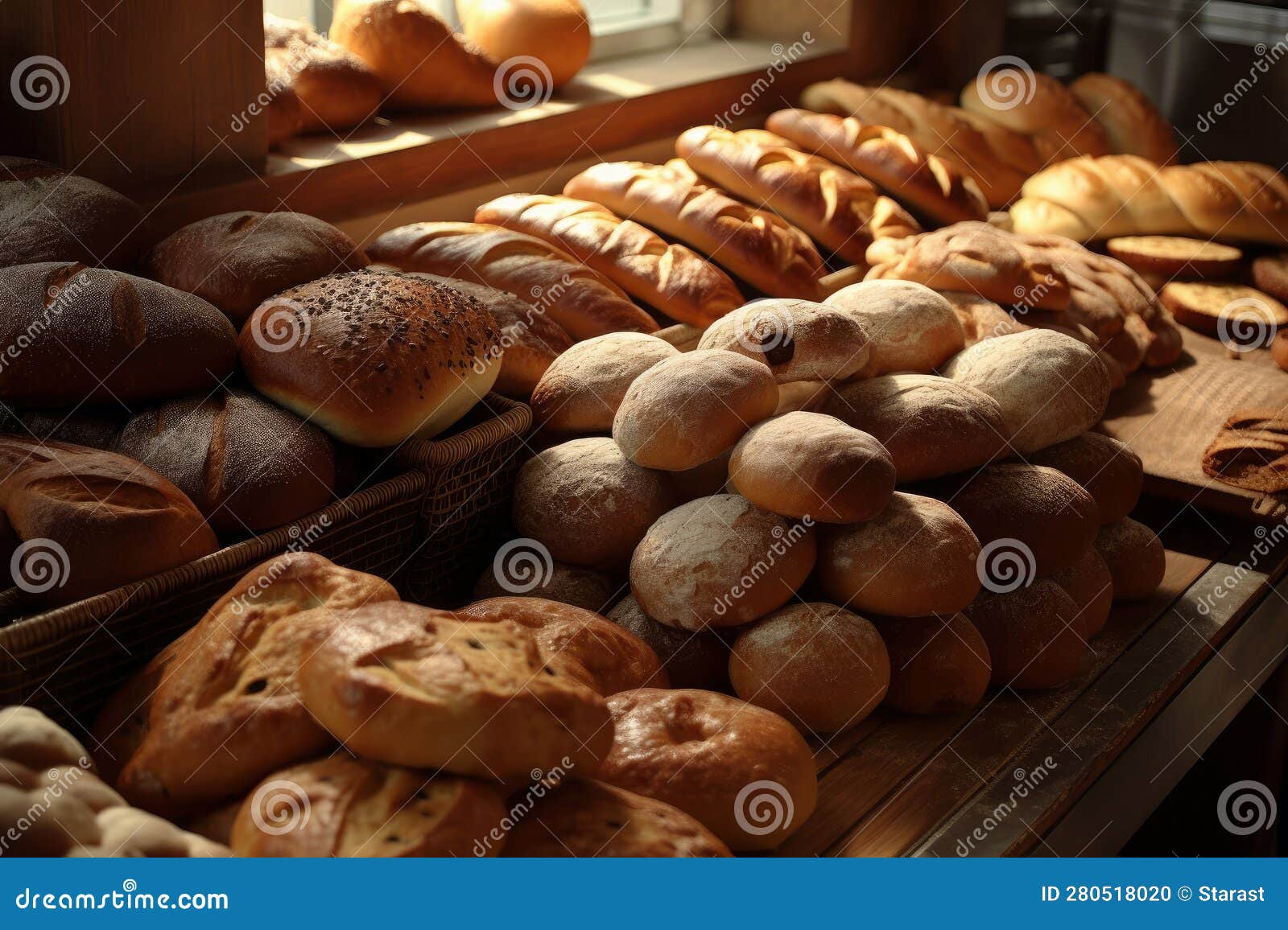 Lots of Different Fresh Bread in the Bakery, AI Generated Stock ...