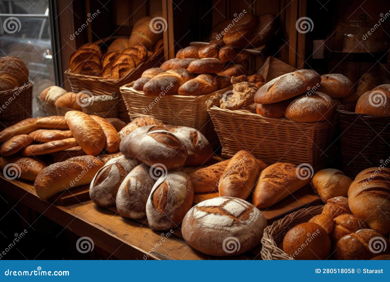 Lots of Different Fresh Bread in the Bakery, AI Generated Stock ...