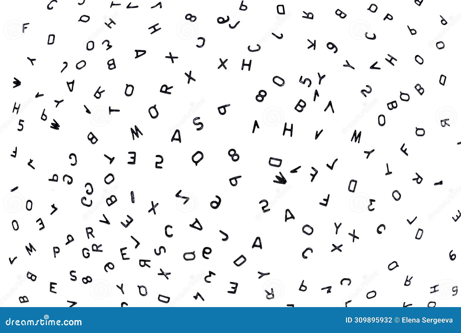 Lots of Different Letters Close-up, Black Small Letters on White Paper ...